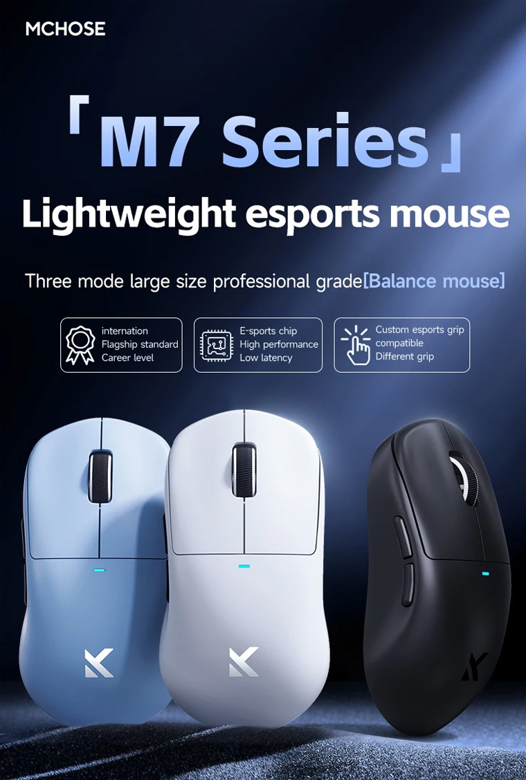 MCHOSE M7 three mode wireless game video game mouse, original PAW339526000DPI, no hole ...