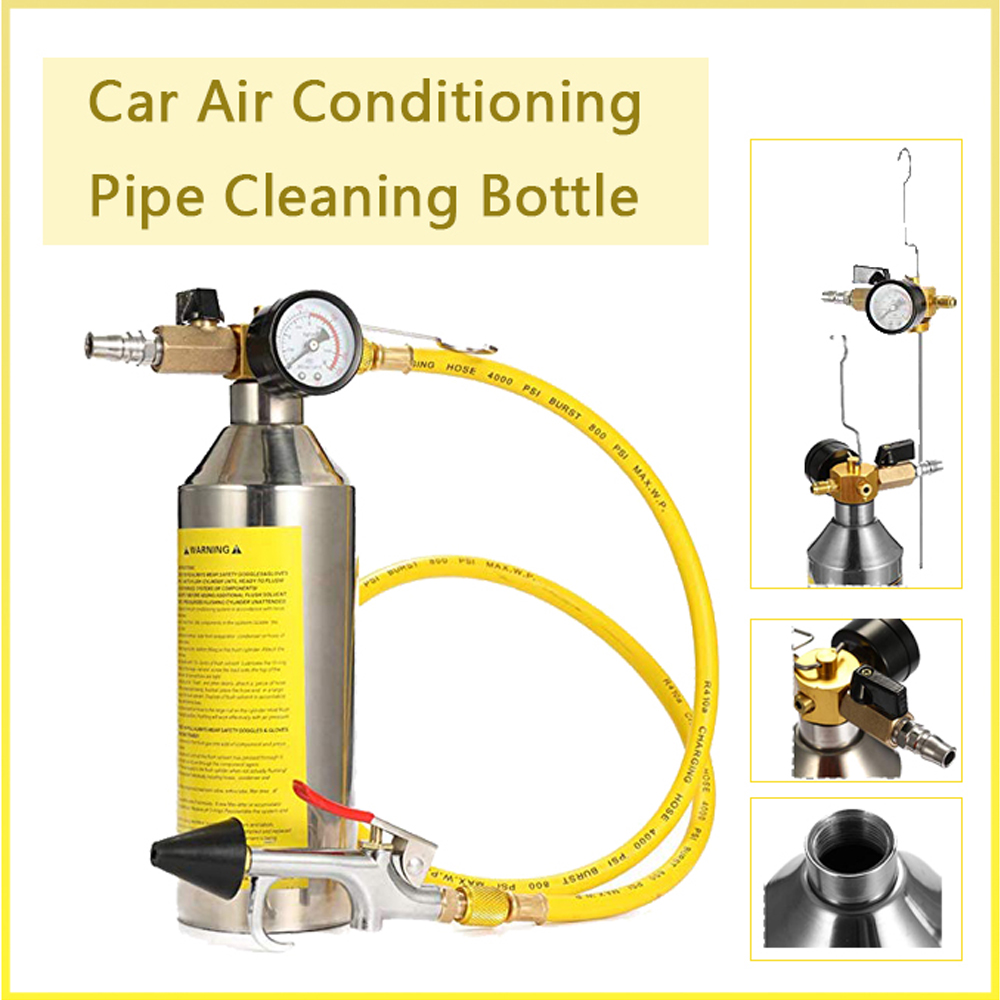 AC Flush Kit, Car Air Conditioner System Clean Canister Flushing Gun ...