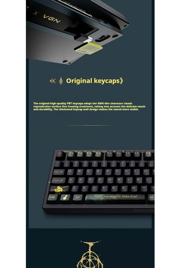 VGN S99PRO Elden Ring Bluetooth three mode single key slotted GASKET structure Aluminum turd ...