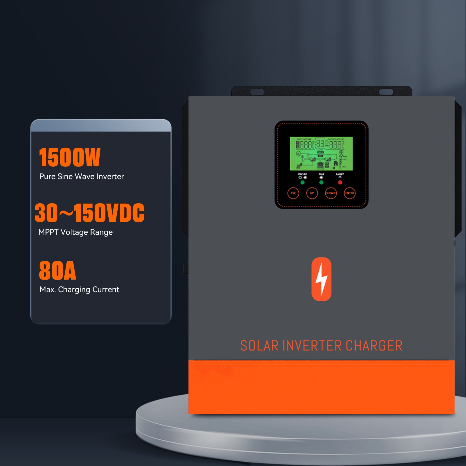 PowMr MPPT 1KW 1.5KW Hybrid Solar Inverter Built-in 80A MPPT Solar ...