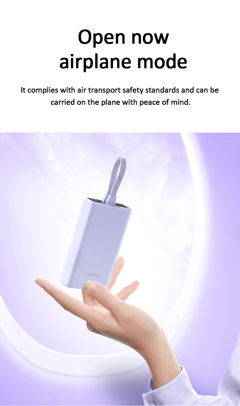 Romoss PLT Series 10000mAh 20000mAh PD20W SCP 22.5W Built-in Cable LED ...