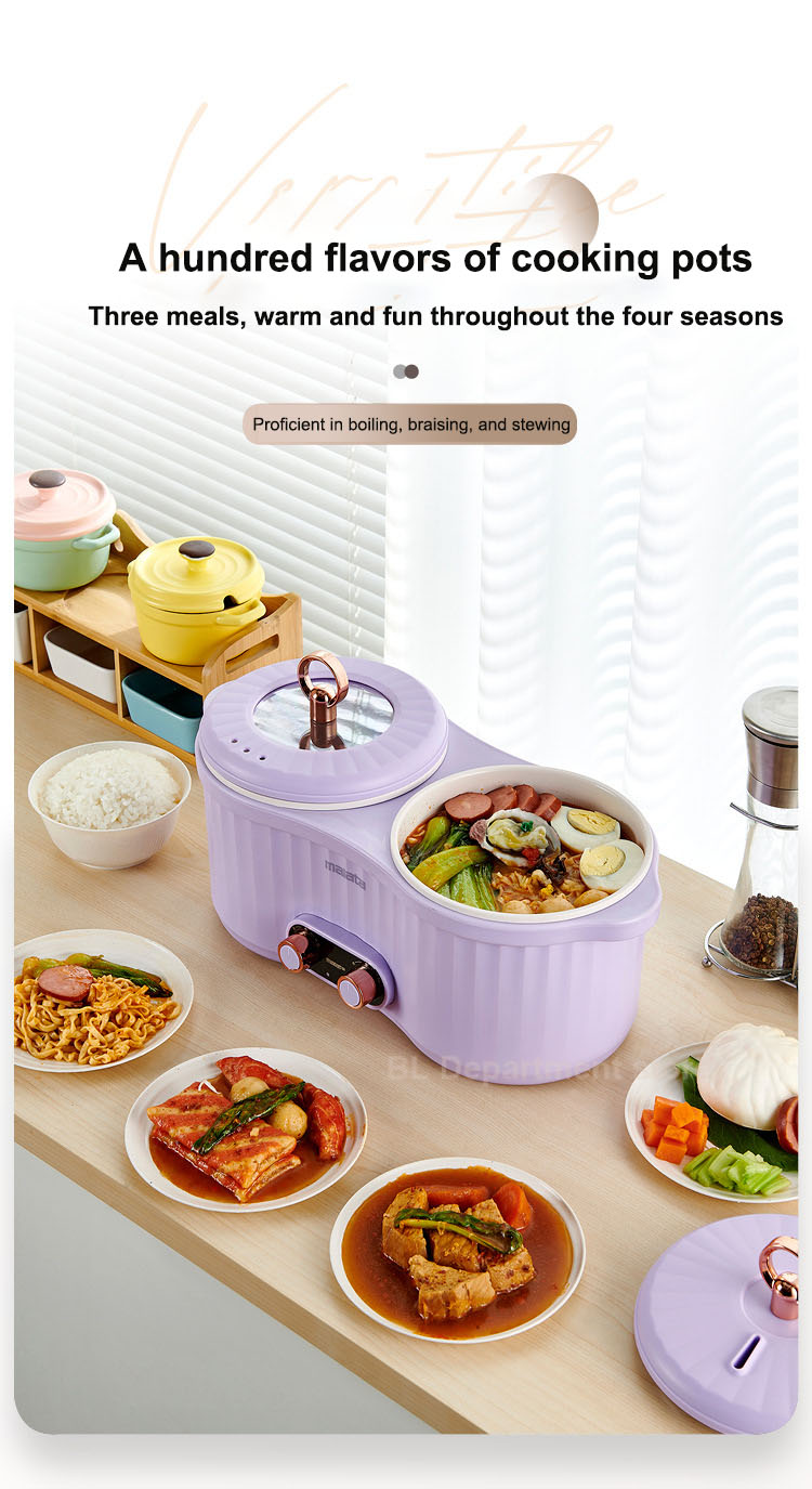 Multifunctional Dual Electric Cooker 2L+2L Large Capacity Home ...