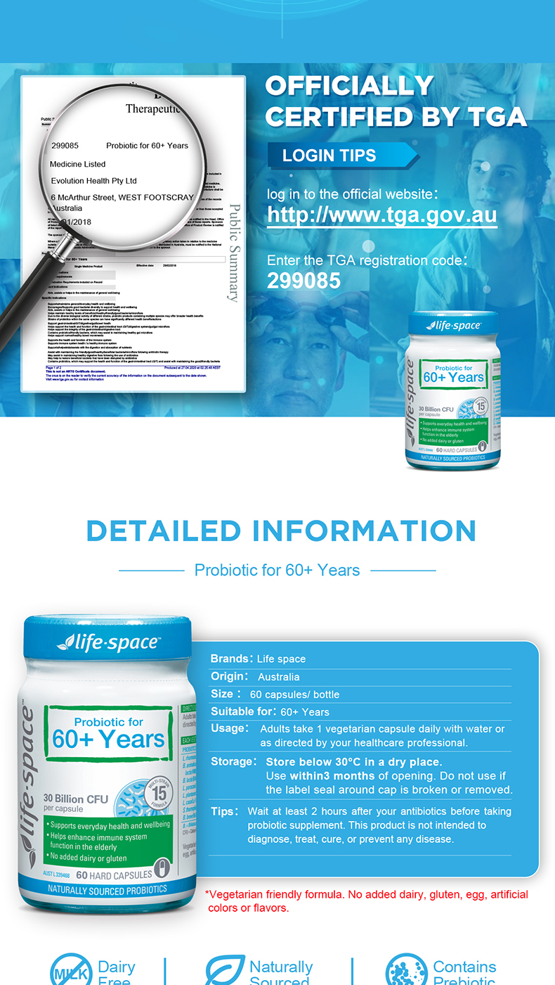 [Official] Life Space 60+Years old Seniors Probiotic Supplement 60 ...