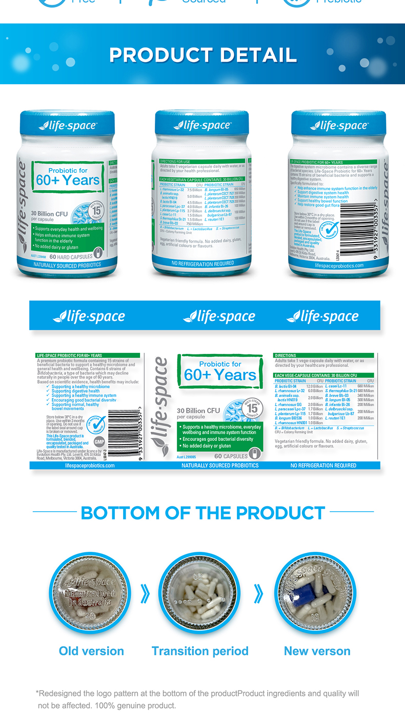 [Official] Life Space 60+Years old Seniors Probiotic Supplement 60 ...