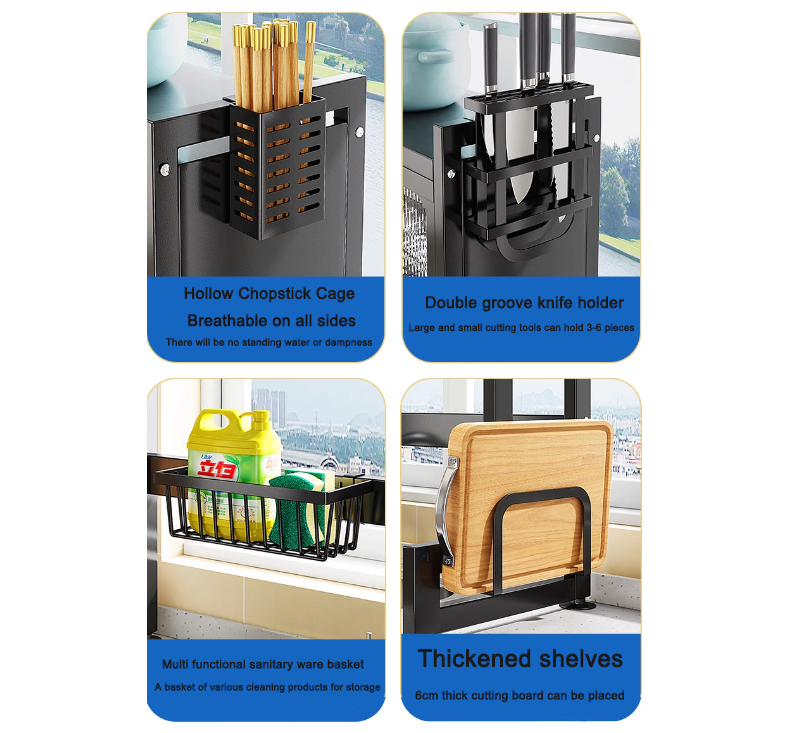 2-Layer Stainless Steel Tableware Rack with Lid 65/75/85/95/105cm Cross ...