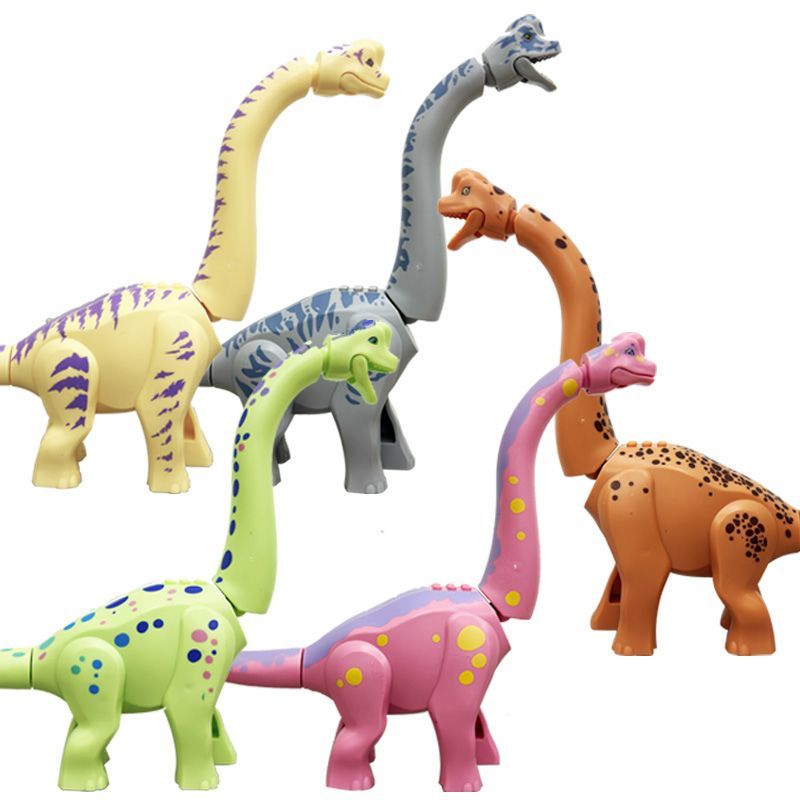 Jurassic-theme Building Blocks Set with Brachiosaurus Dinosaur Scene ...