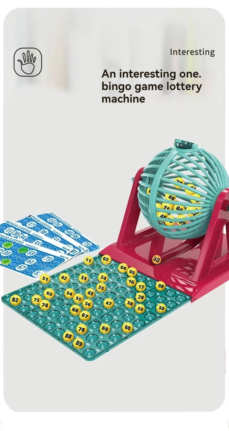 90 Number Bingo Game Set Family Bingo Lotto Lottery Cage Balls Cards ...