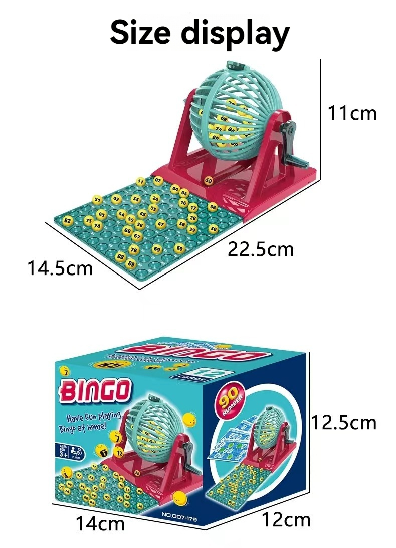 Bingo Game Set Bingo Lotto Lottery Family Cage Balls Cards Counters ...