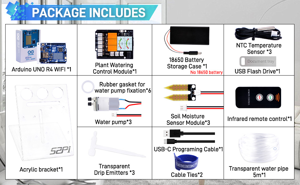 52Pi Plant Watering Kit With Arduino UNO R4 WiFi Environmental ...
