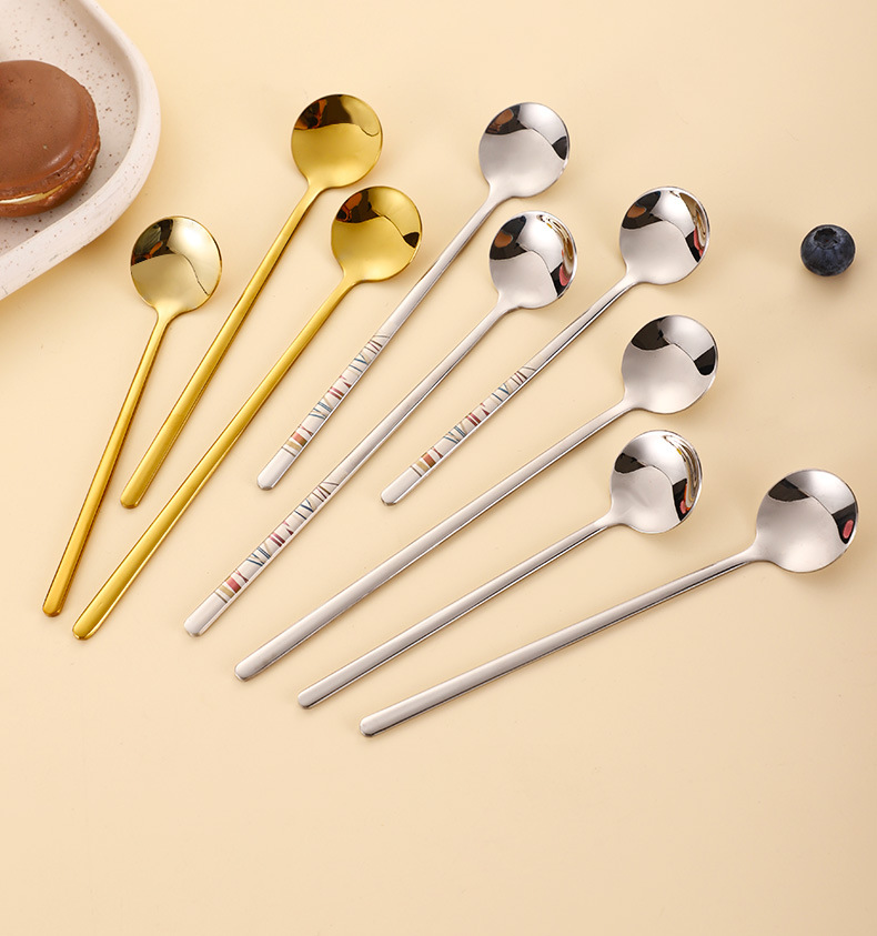 304 Stainless Steel Long Handle Coffee Spoon Stirring Spoon Small Spoon ...