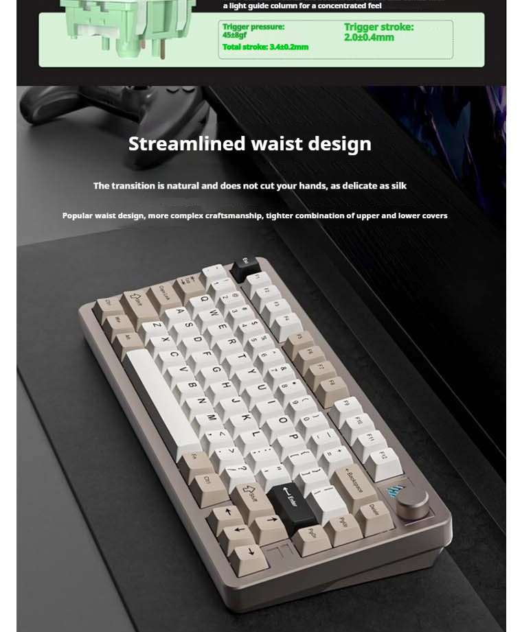 FURYCUBE F75 Three mode wireless Mechanical keyboard Aluminum Gasket ...