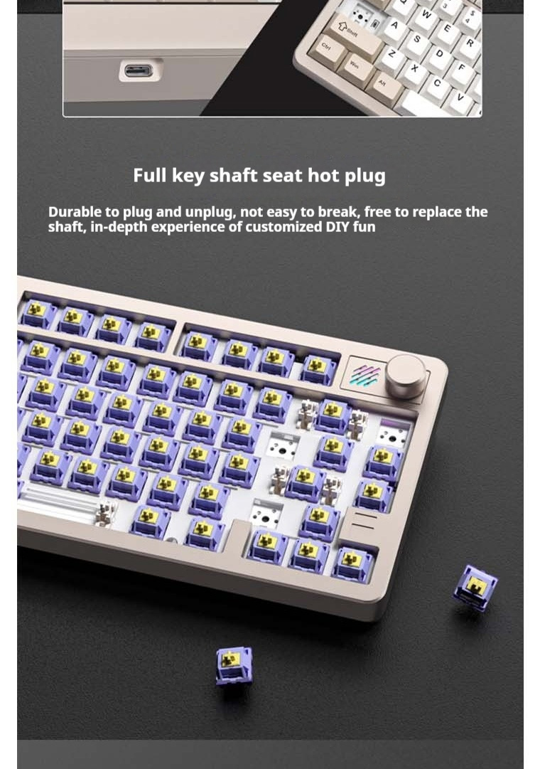FURYCUBE F75 Three mode wireless Mechanical keyboard Aluminum Gasket ...