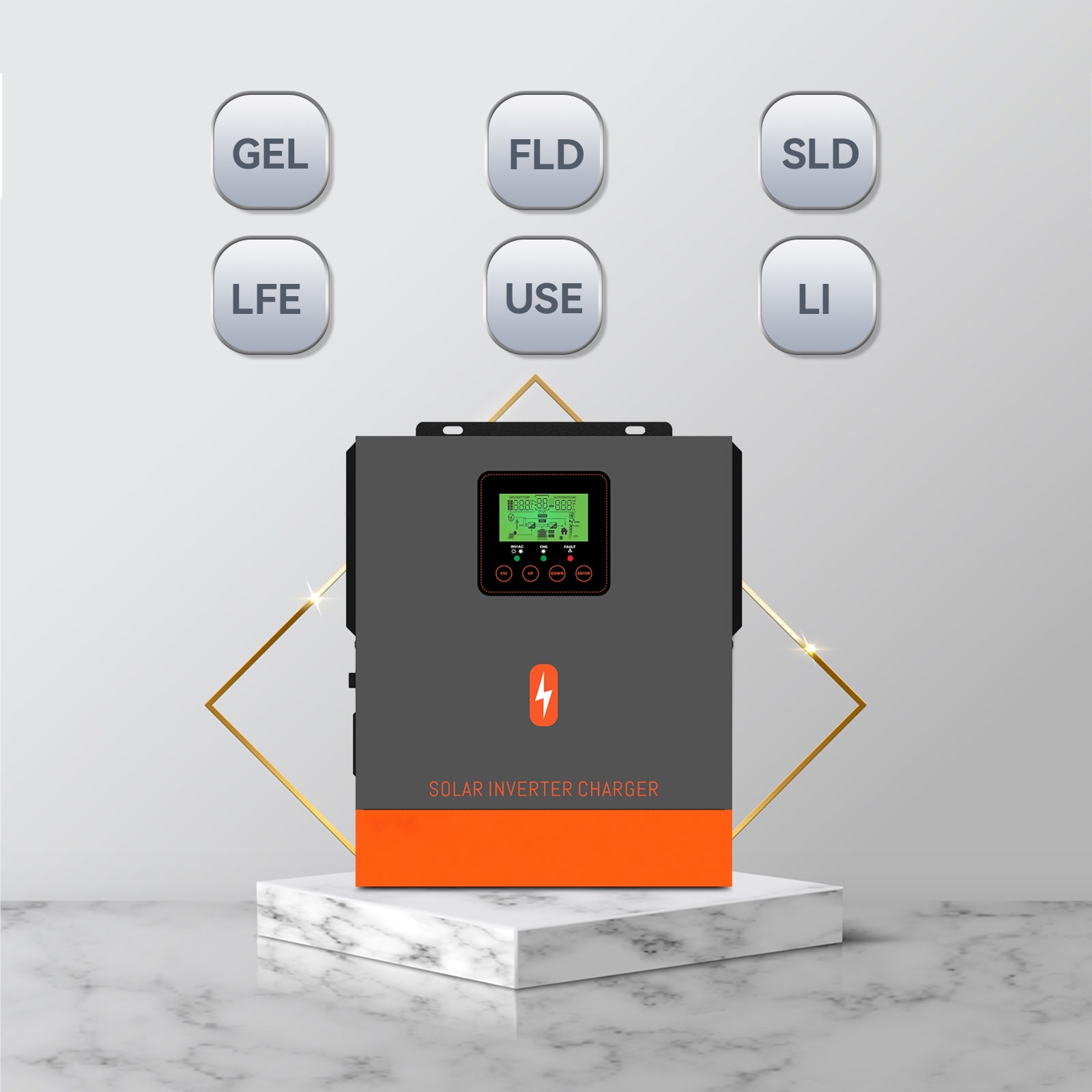 PowMr MPPT 1KW Solar Hybrid Inverter Built-in MPPT 80A Solar Charge ...