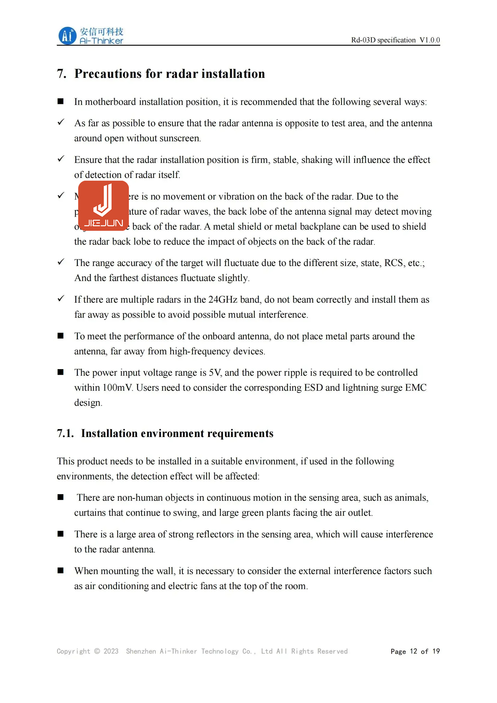 Rd-03D 24G Multi-target Human Motion Trajectory Positioning ...