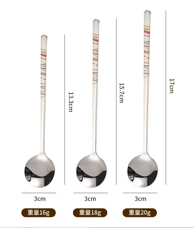 304 Stainless Steel Long Handle Coffee Spoon Stirring Spoon Small Spoon ...