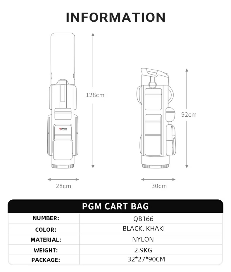 PGM New design club fixing port 2.9kg lightweight waterproof 14 way ...