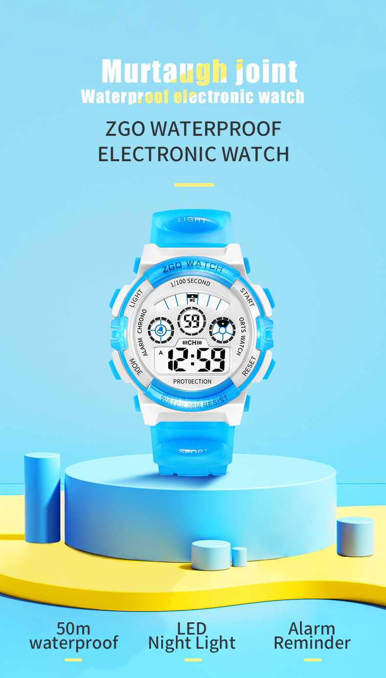 ZGO Watch For Kids 50M Waterproof Electronic Luminous Student Boys ...