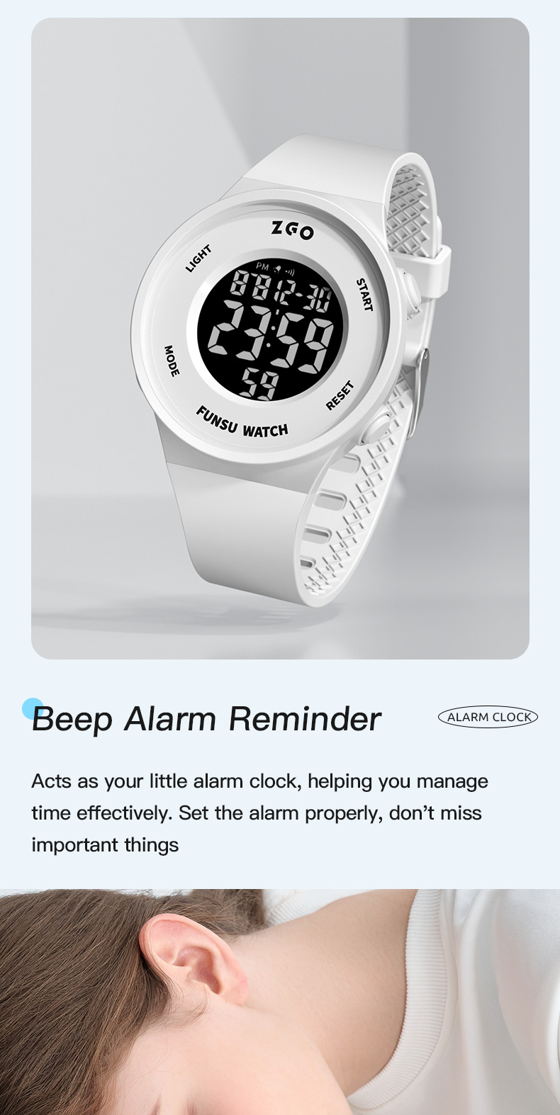 ZGO Watch For Men Woman 50M Waterproof Chronograph Student School ...