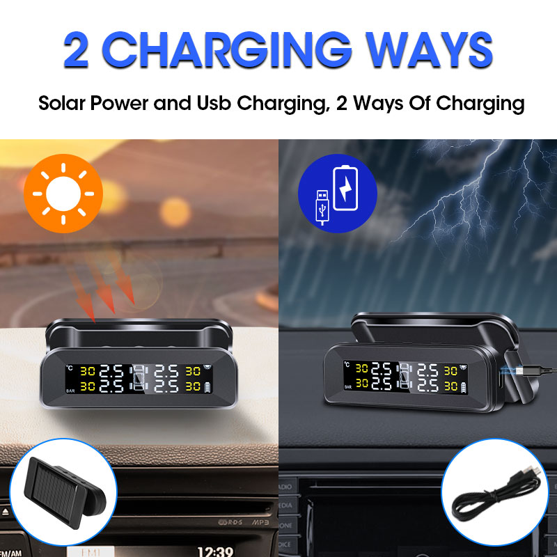 Jansite Solar TPMS Upgraded Tire Pressure Monitoring System LCD ...