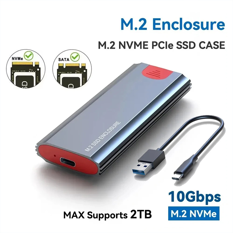 [Local Shipment] 10Gbps M2 NVMe SATA SSD Case 10Gbps SSD Box M.2 NVME ...