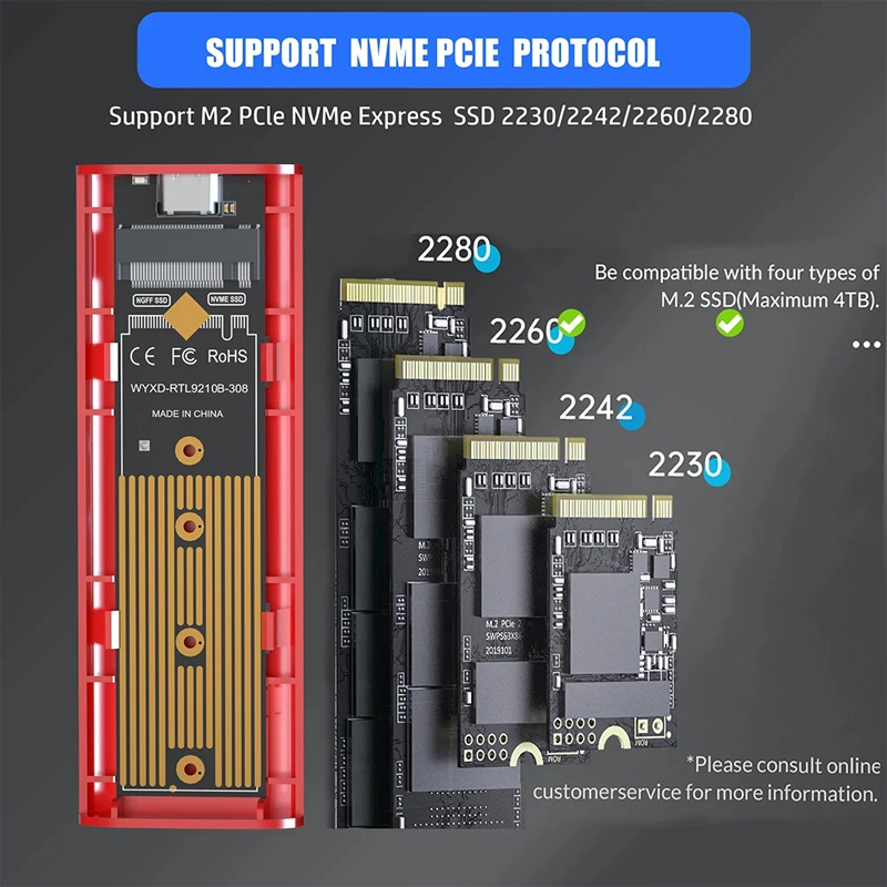 [Local Shipment] 10Gbps M2 NVMe SATA SSD Case 10Gbps SSD Box M.2 NVME ...