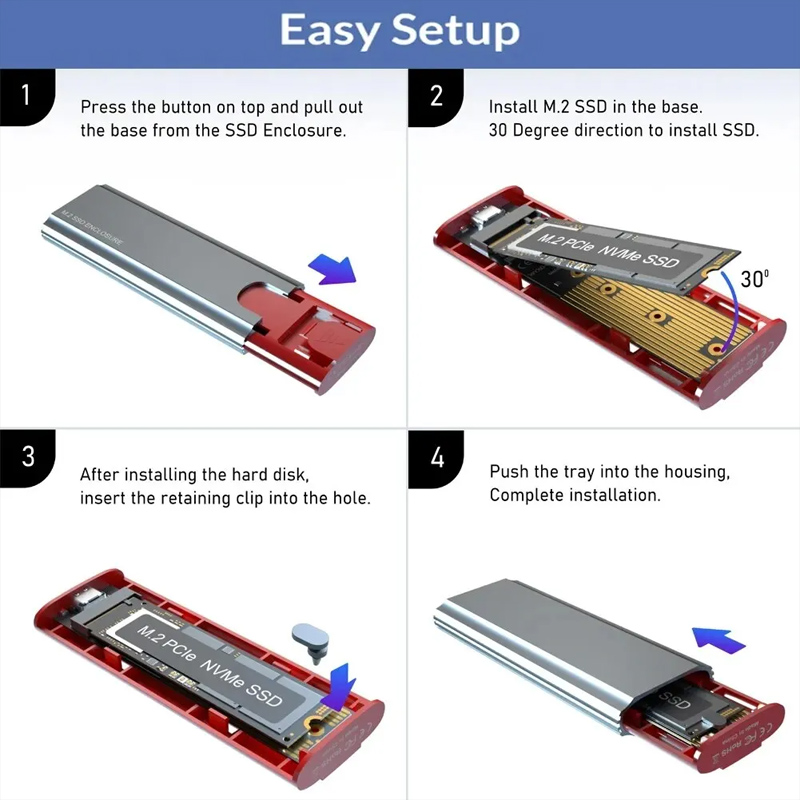 [Local Shipment] 10Gbps M2 NVMe SATA SSD Case 10Gbps SSD Box M.2 NVME ...