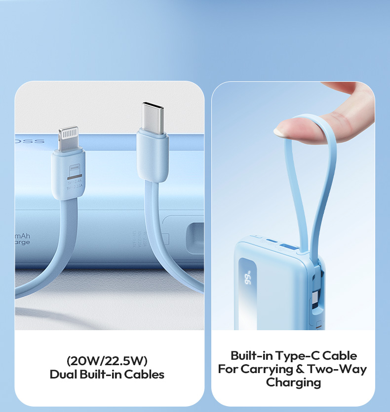 Romoss PPR20 20000mAh Super Fast Charging Built-in Cables Large ...