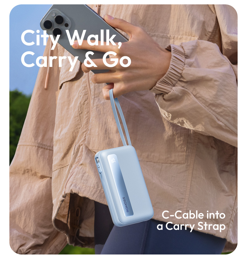 Romoss PPR20 20000mAh Super Fast Charging Built-in Cables Large Capacity UltraThin Compact ...