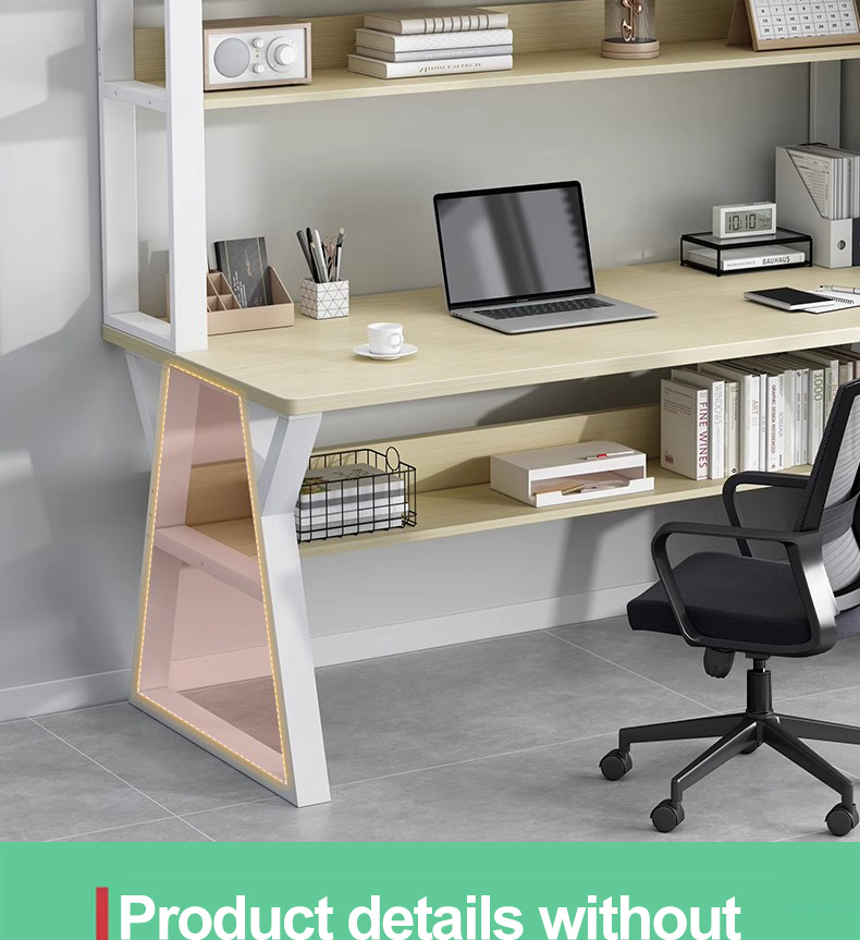 Study Table 80/100/120cm Computer Table with Book Shelf PC Storage ...