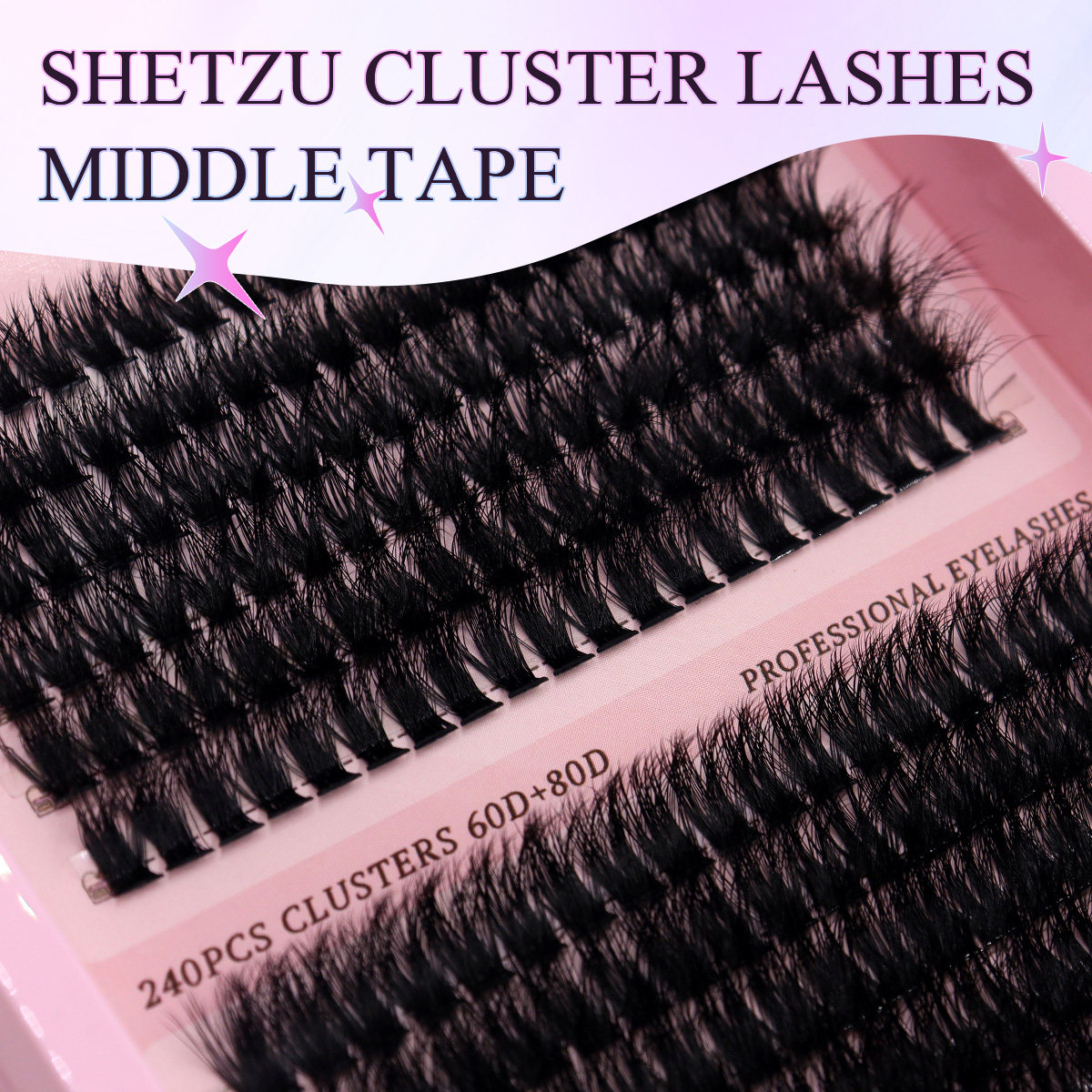 SHETZU 60D&80D Natural Cluster Lashes Set Bond & Seal Lash Removal ...