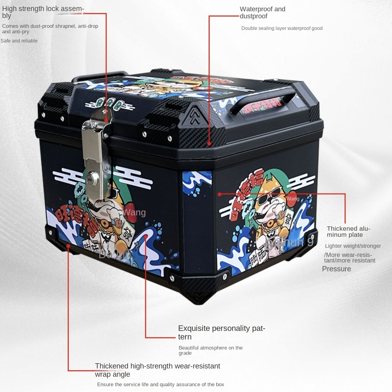 Motorcycle Trunk Large Capacity Trunk Scooter Electric Vehicle Trunk ...