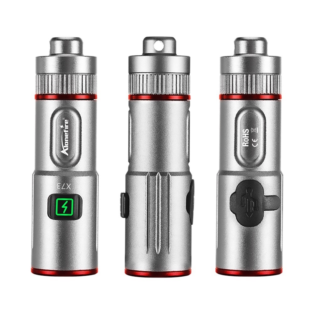 Alonefire X73 Mini EDC Cool Neck Decoration Small Flashlight Keychain ...