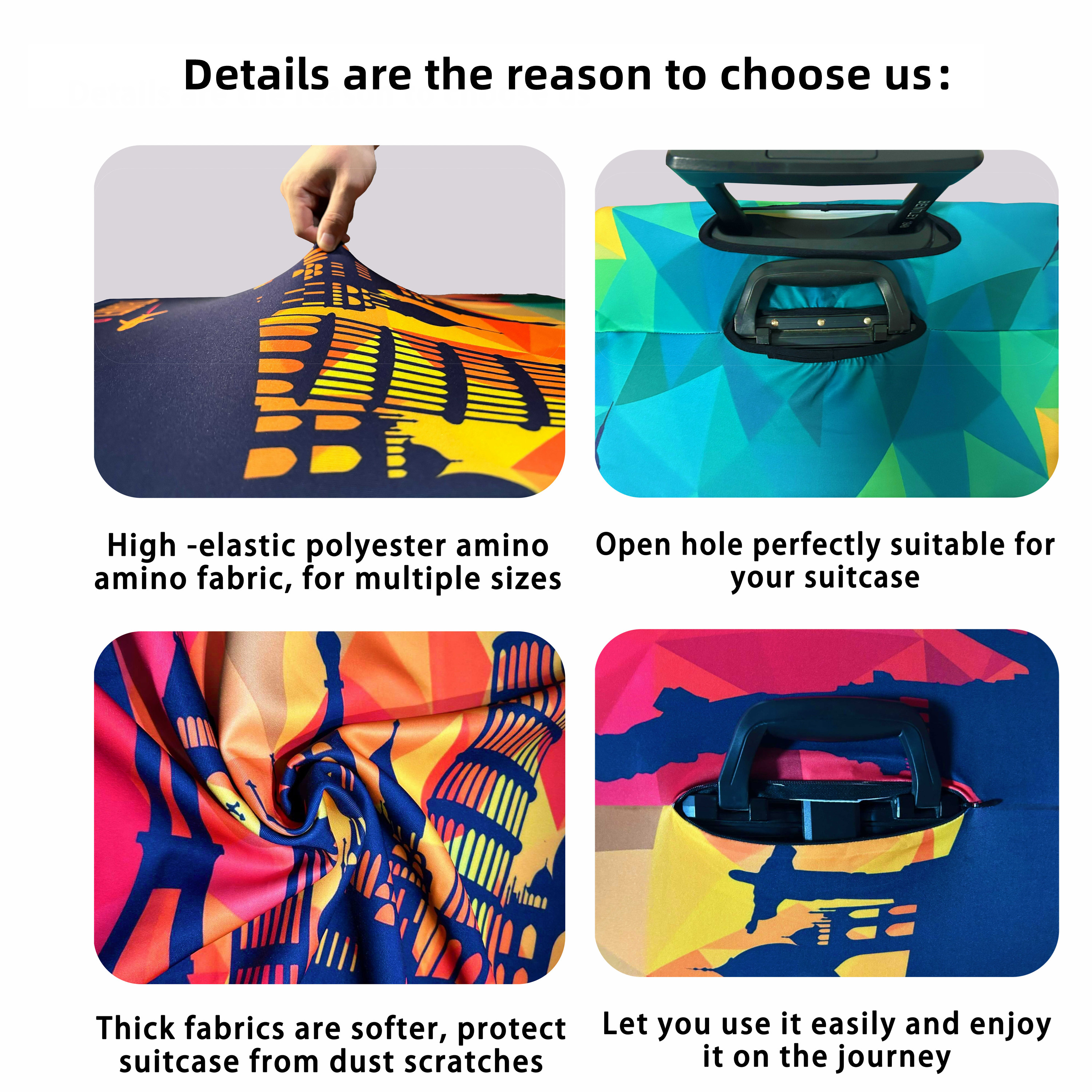 Custom printed luggage cover, personalized travel suitcase cover, funny ...