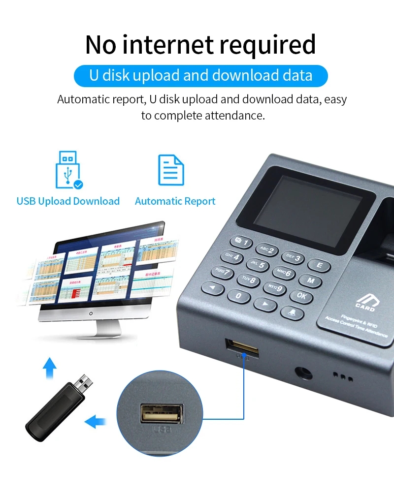 Portable Biometric Fingerprint Scanner RFID Access Control System 1000 ...