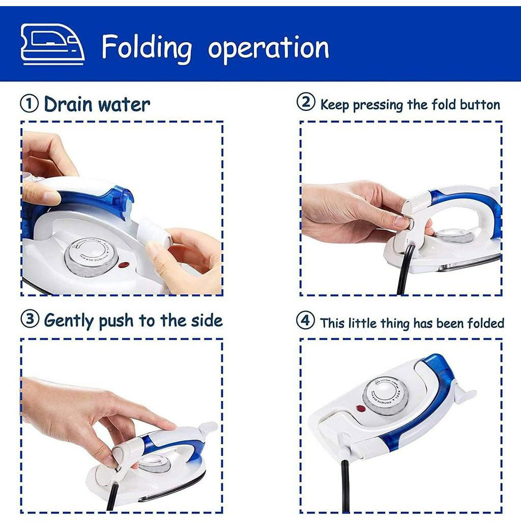 Portable Steam Iron, Mini Travel Iron Handheld Iron for Clothes, with ...