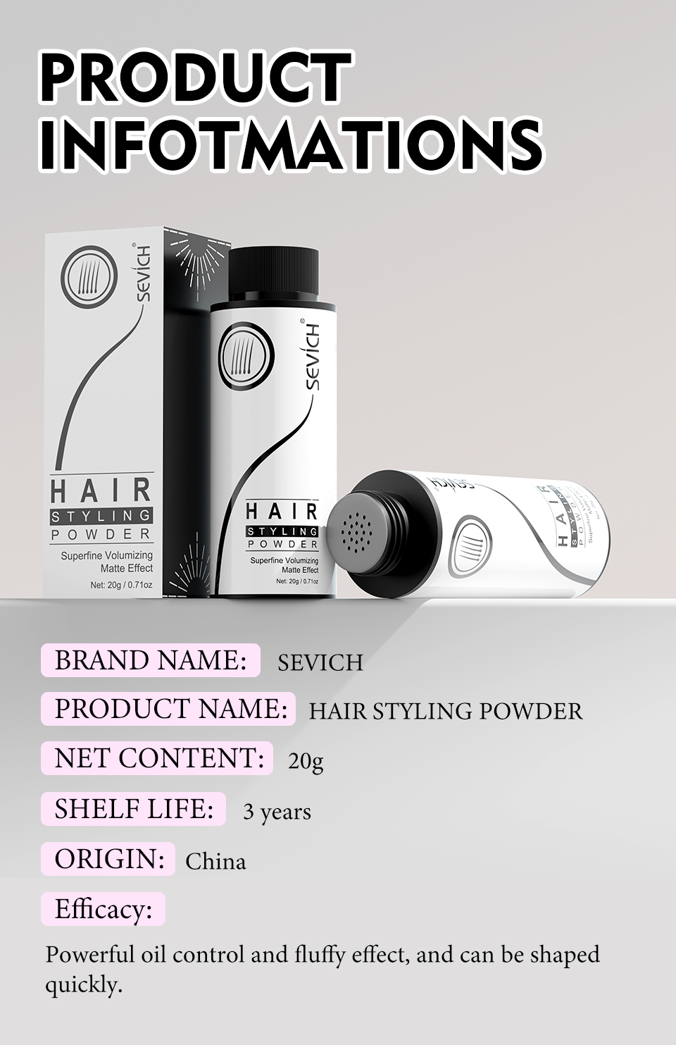 SEVICH Hair Powder Unisex Hair Styling Refreshing Fluffy Powder Hair ...