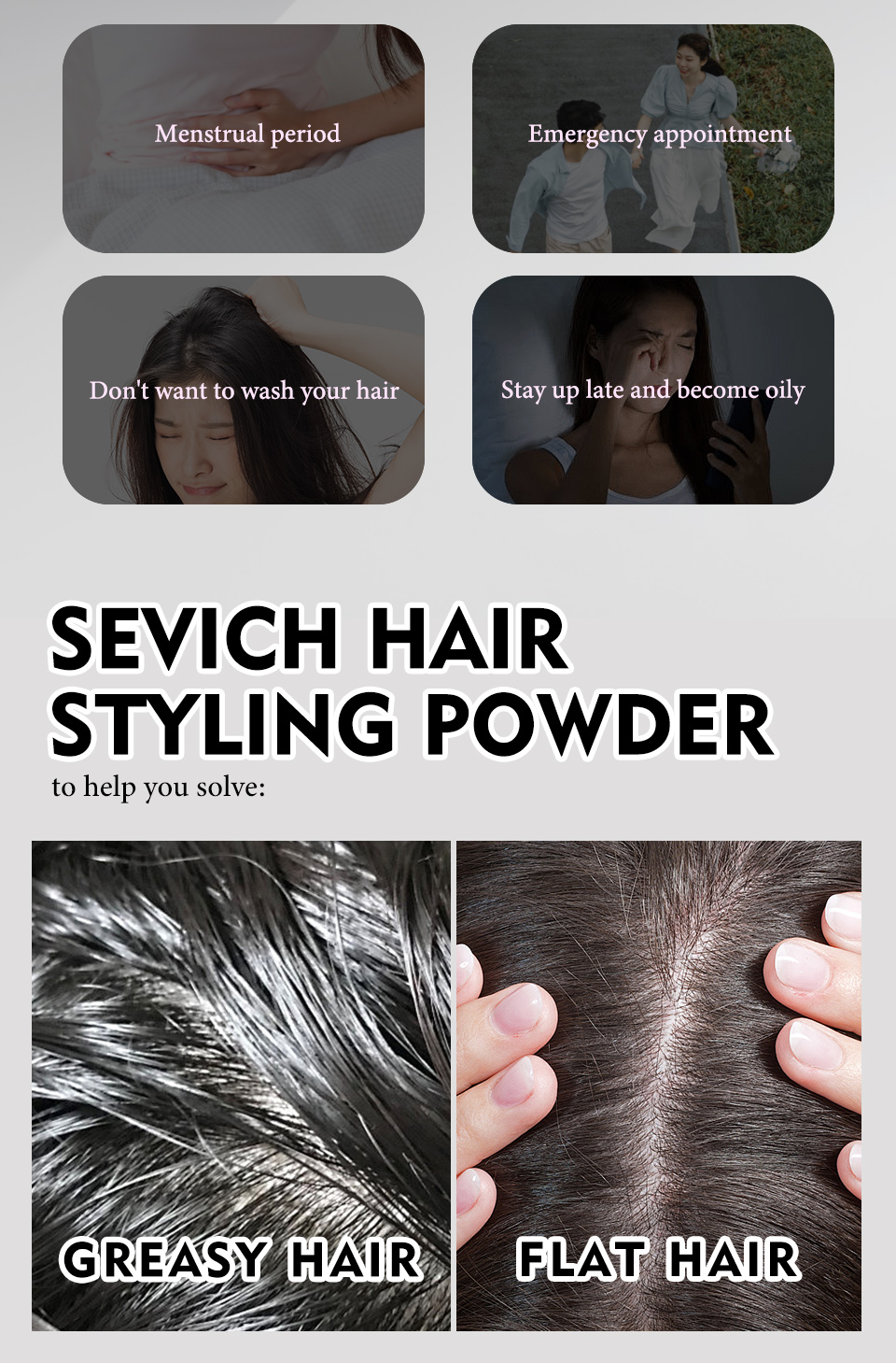 SEVICH Hair Powder Unisex Hair Styling Refreshing Fluffy Powder Hair ...