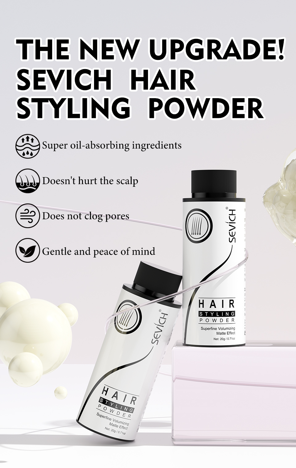SEVICH Hair Powder Unisex Hair Styling Refreshing Fluffy Powder Hair ...