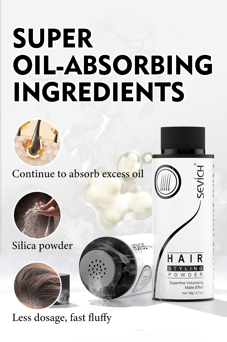 SEVICH Hair Powder Unisex Hair Styling Refreshing Fluffy Powder Hair ...