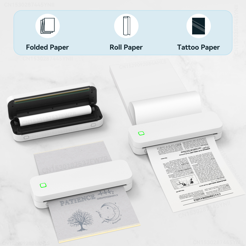 D210 Portable Thermal Printer A4 Paper Photo Printer Wireless Bluetooth ...