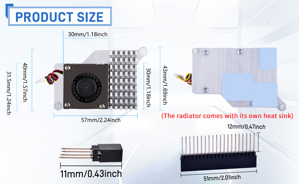 52Pi M.2 NVME M-key & PoE+ Hat & Active Cooler Kit For Raspberry Pi 5 ...