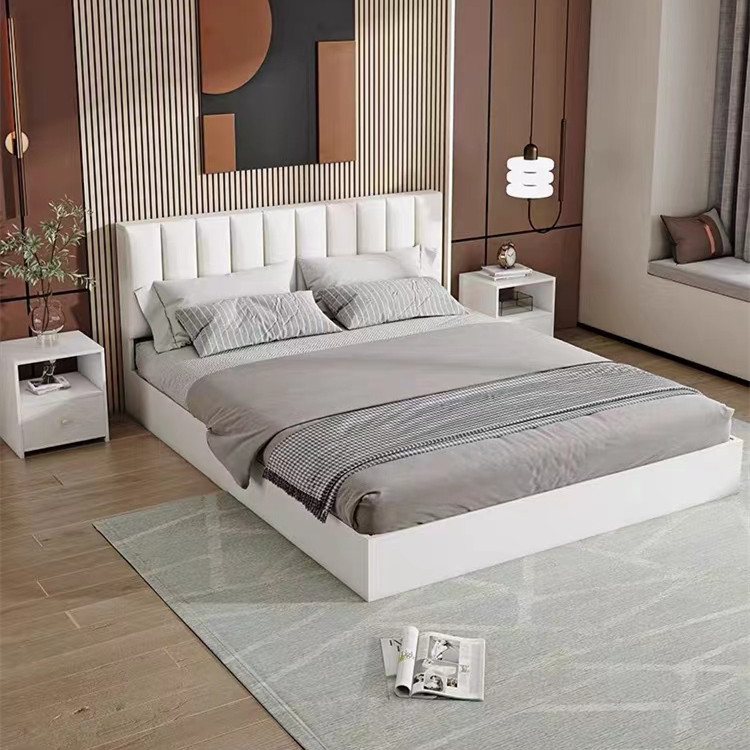 Polnstar Modern Simple Solid Wood Double Bed Nordic Rental Master ...