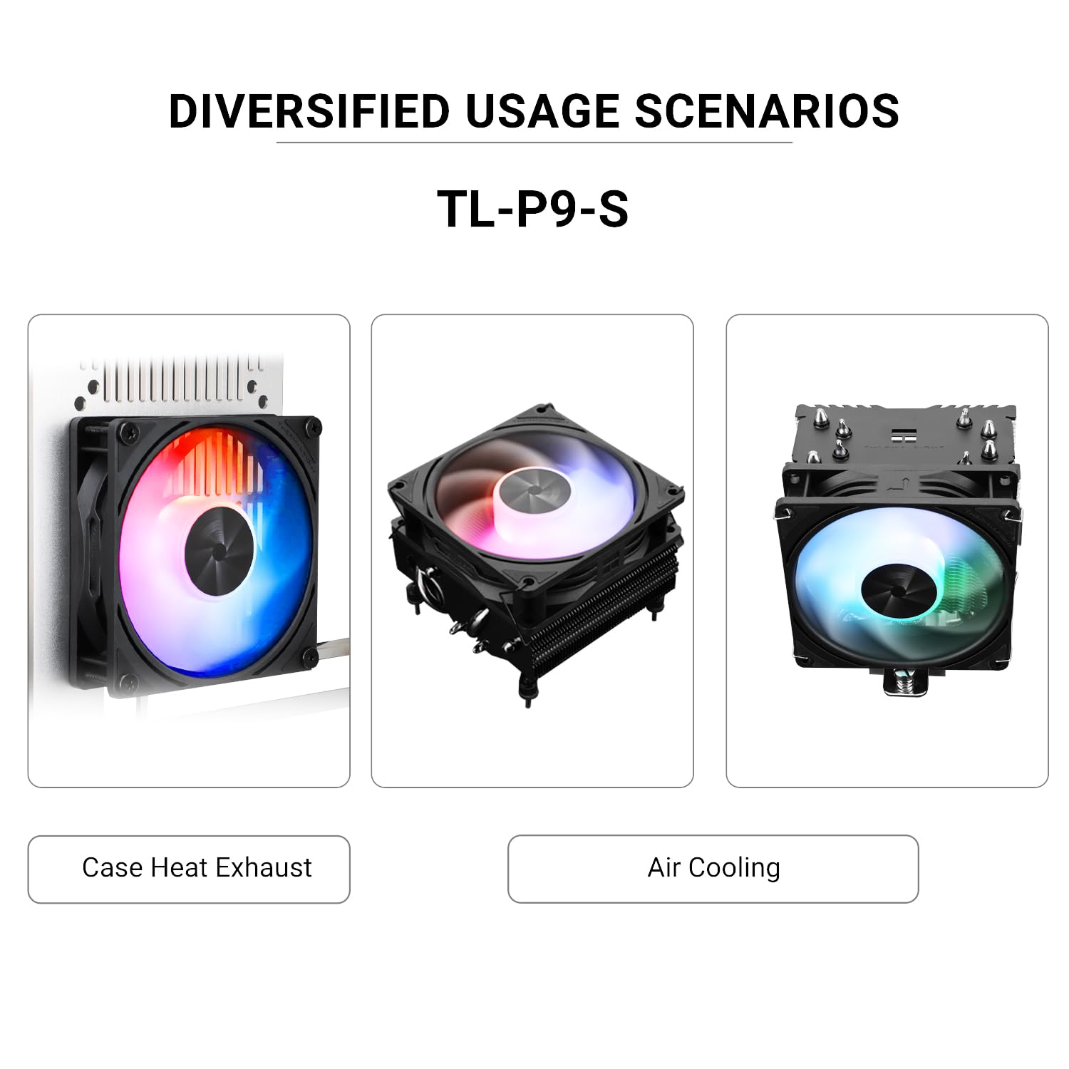 Thermalright TL-P9 Black 92mm CPU Fan Computer Case chassis Fan Quiet 2200RPM Speed 4PIN PWM PC ...