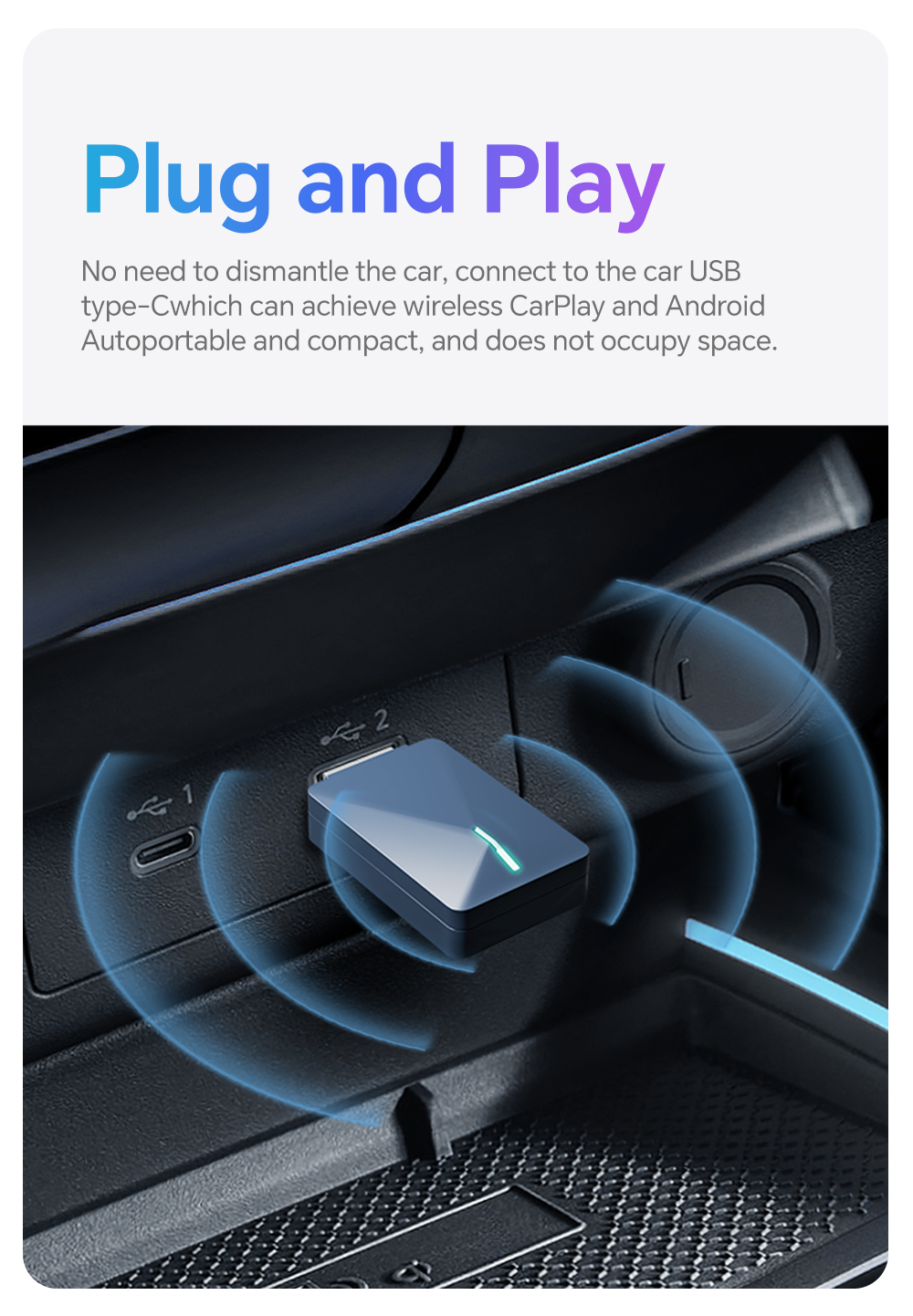 NEW 2in1 Carplay Mini Box Android Auto Wireless Adapter Smart Mini Box ...