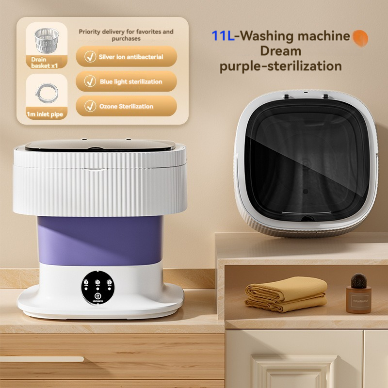 11L large capacity foldable washing machine Blue light sterilization ...