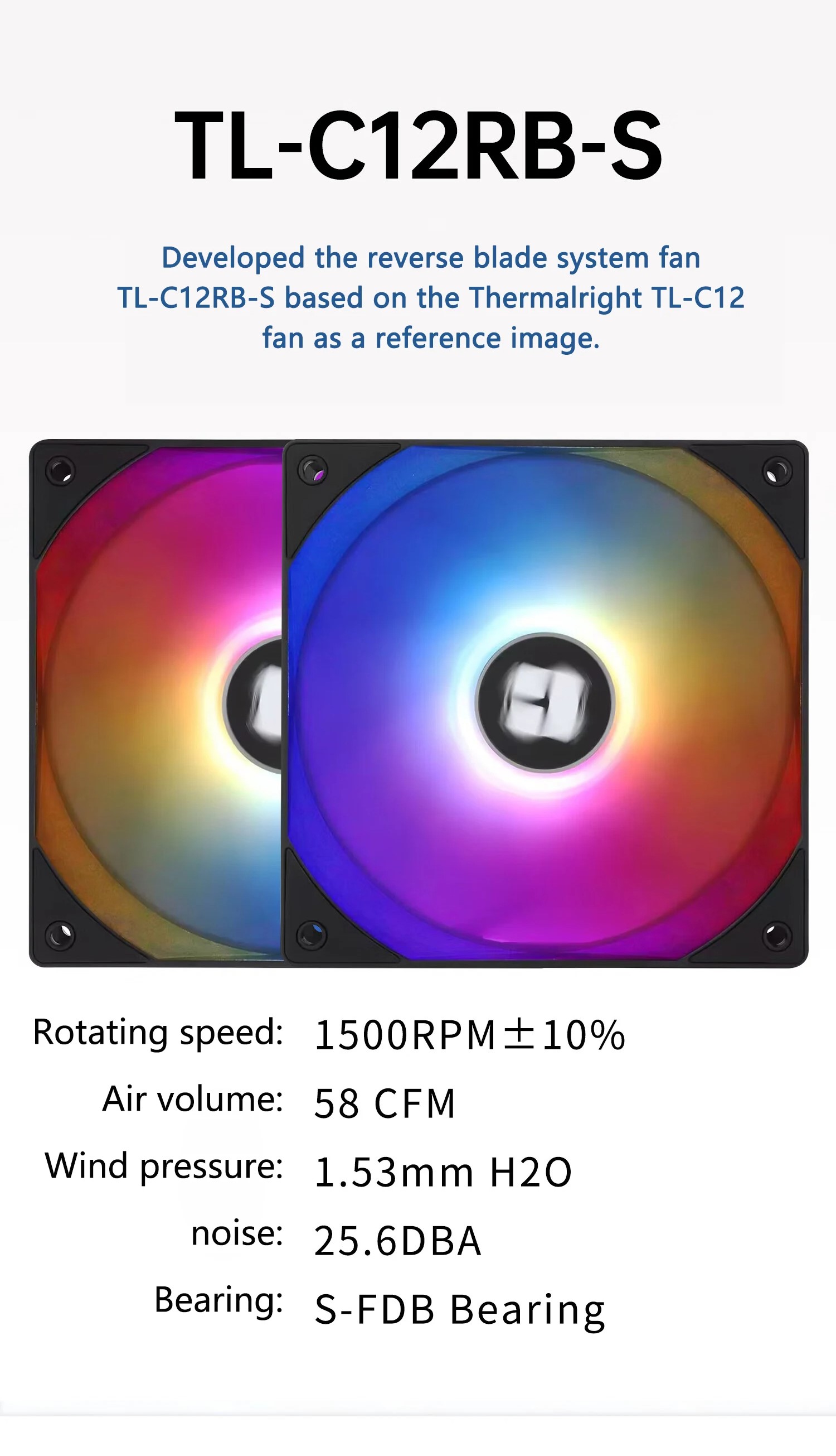 Thermalright TL-C12RW-S ARGB Reverse Fan Version CPU Fan 120mm Cooler ...
