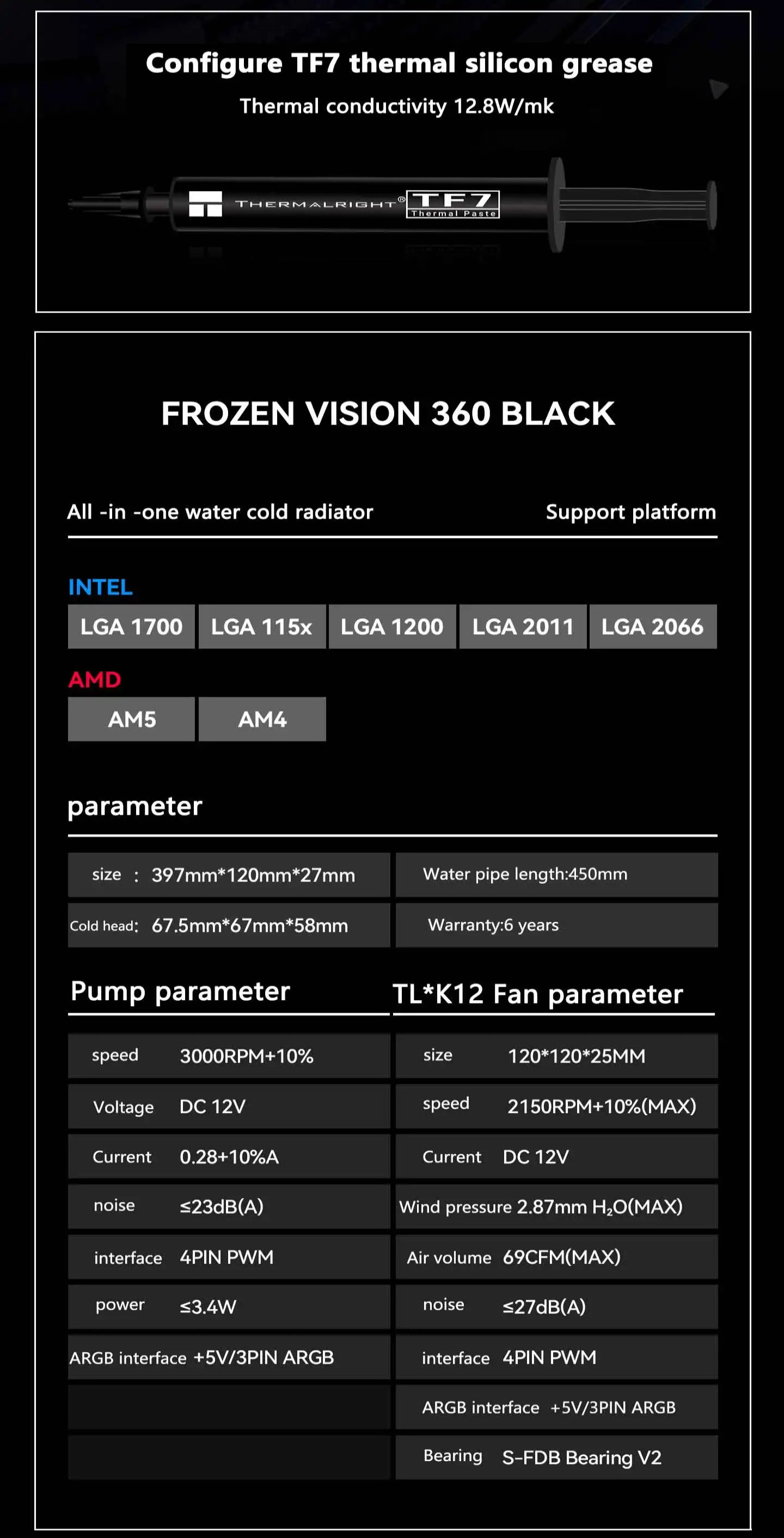 Thermalright Frozen Vision 240 ARGB CPU Liquid Cooler IPS 2.88 LCD ...