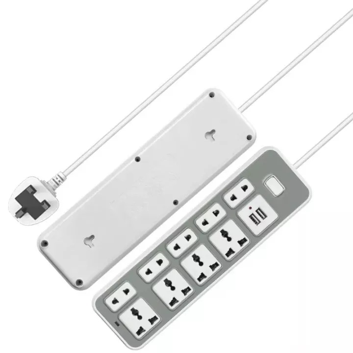Multi-Function Socketwith 9 Power Socket + 2 USB Ports-1525U | Shopee ...