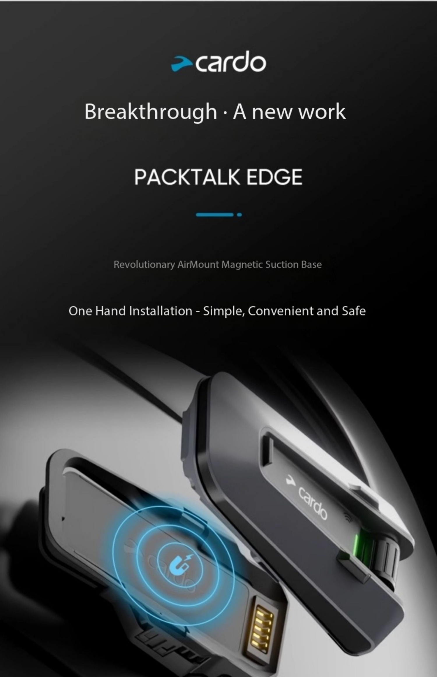 CARDO Packtalk EDGE Second Generation Bluetooth headset Motorcycle ...