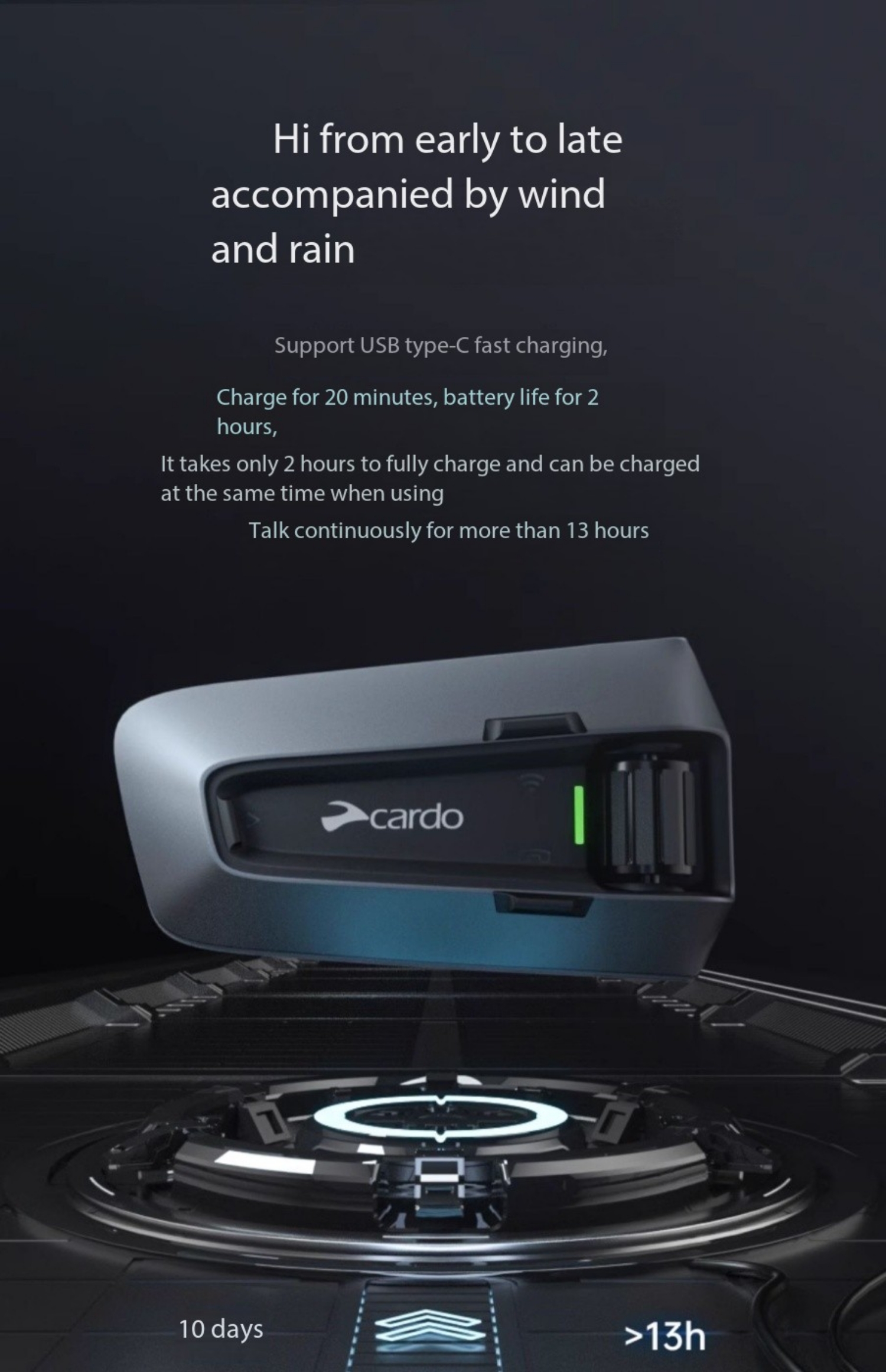 CARDO Packtalk EDGE Second Generation Bluetooth headset Motorcycle ...